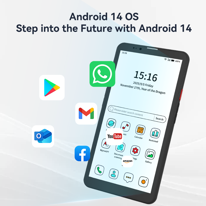 Android 14 Hibreak pro Color 6'' E ink Eye-Friendly Smartphone with 4G ...